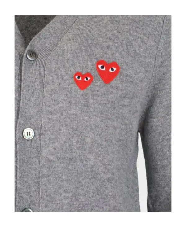 Play Comme Des Garcon Button Wool Cardigan