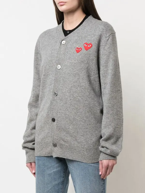 Play Comme Des Garcon Button Wool Cardigan