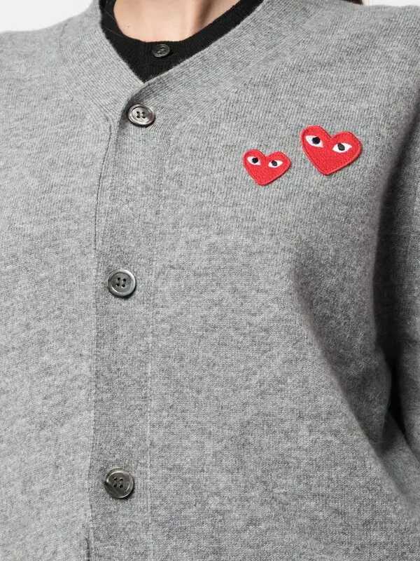 Play Comme Des Garcon Button Wool Cardigan