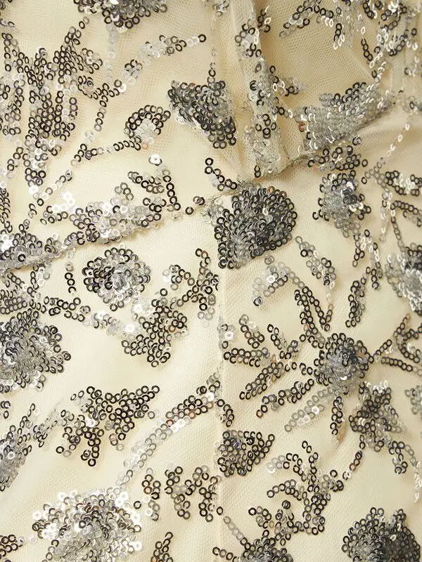 SELF-PORTRAIT Sequin-embellished V-neck Midi Dress