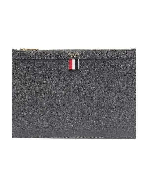 Thom Browne Pebbled Tablet Clutch Bag