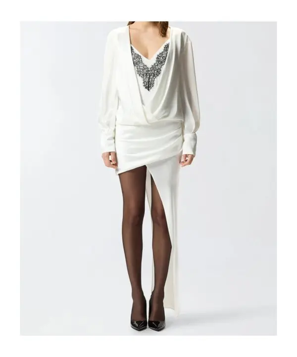 Pinko Lace-embellishment Mini Dress - White