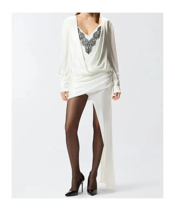 Pinko Lace-embellishment Mini Dress - White