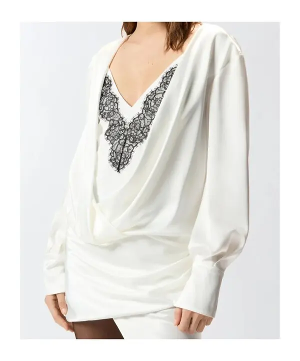 Pinko Lace-embellishment Mini Dress - White