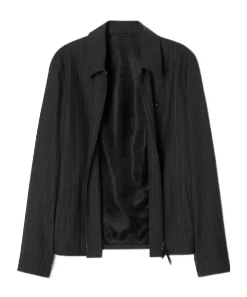 Burberry Pinstriped Harrington Jacket - Iron-gray