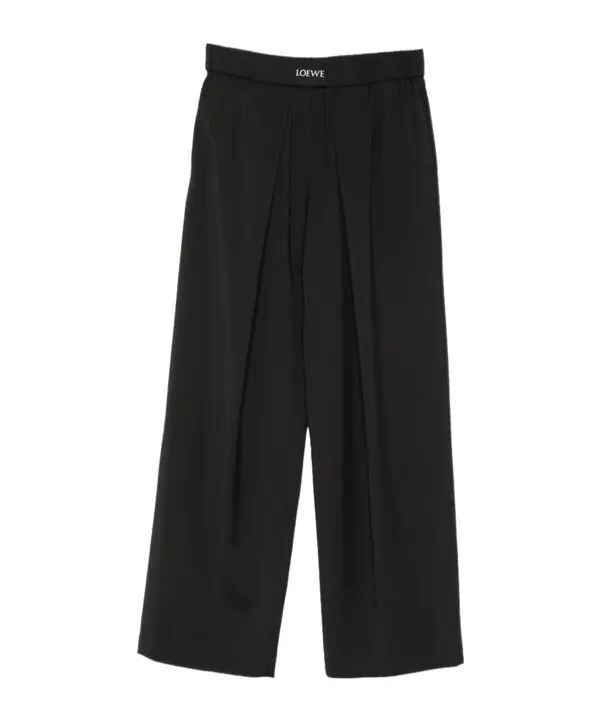 Loewe Elasticated Mid Waist Straight Leg Trousers - Black