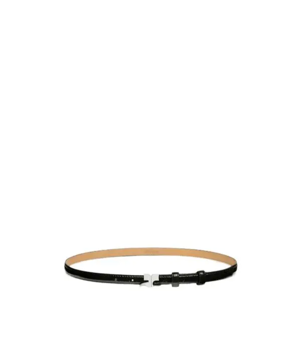 COURREGES Ac-buckle Leather Belt - Black