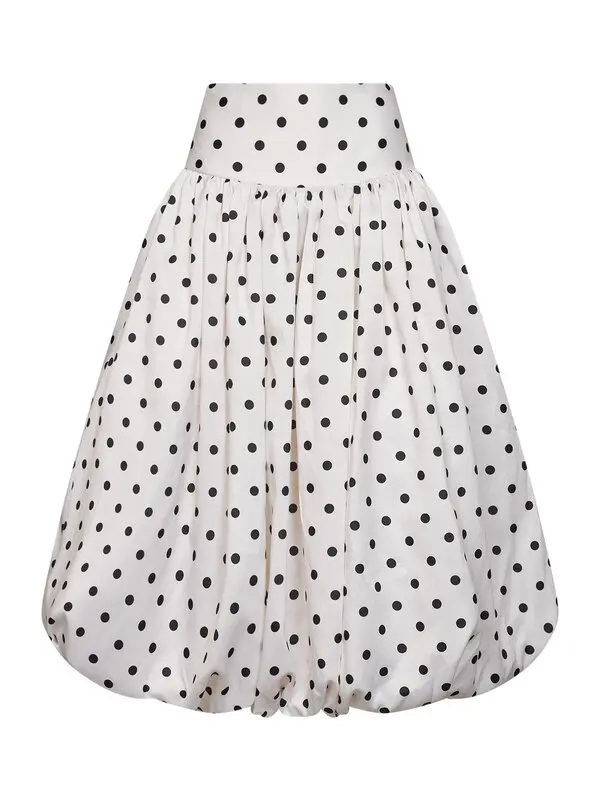 SELF-PORTRAIT Polka Dot Bubble Hem Skirt