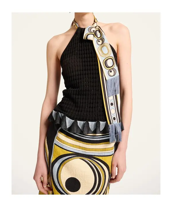 La DoubleJ Geometric Print Cape Top