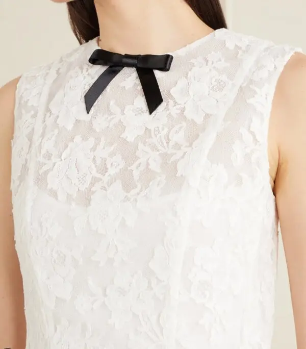 SHUSHU/TONG Lace Bow Neck Dress