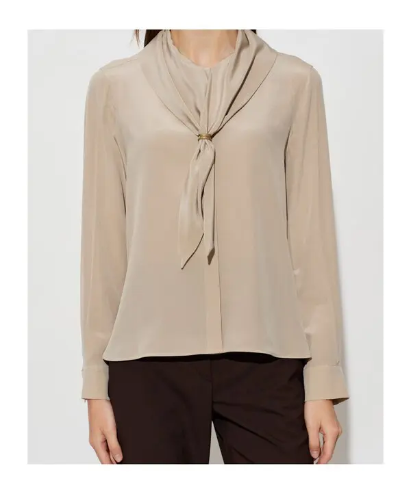 Max Mara Dry Bow-detail Silk Blouse