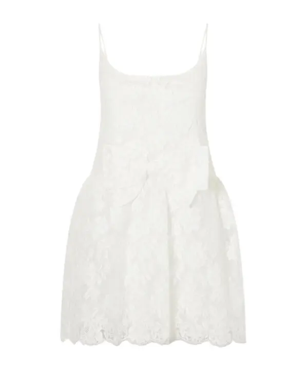 SHUSHU/TONG Bow-detailed Lace Dress - White