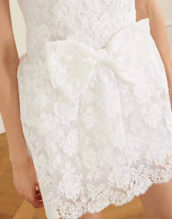 SHUSHU/TONG Lace Dress With Bow Detail