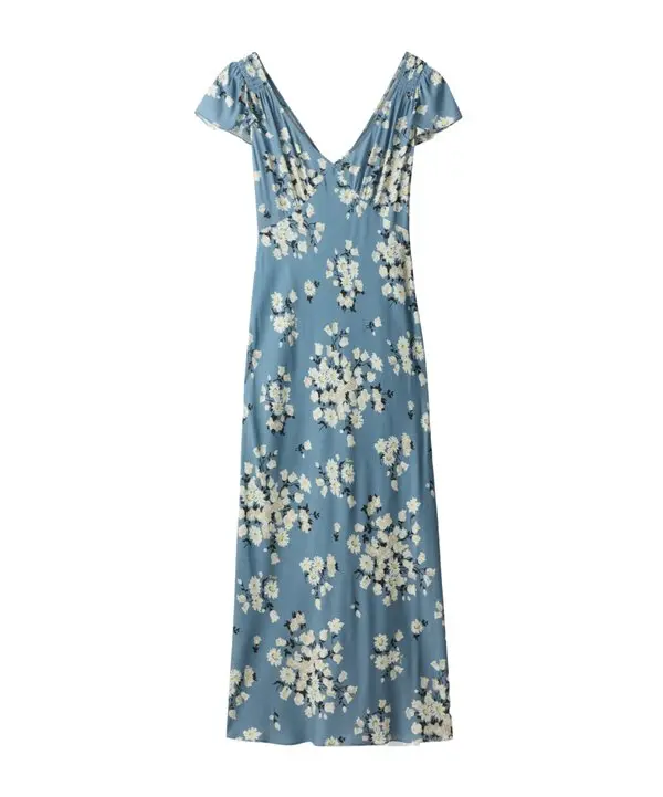 Rixo Floral-print Crepe Midi Dress - Blue