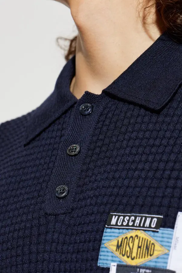 Moschino Collared Long-sleeved Knit Sweater