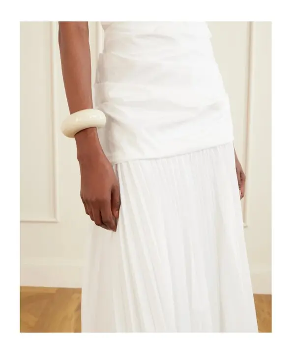 Simkhai Ammalie One-shoulder Draped Midi Dress - White