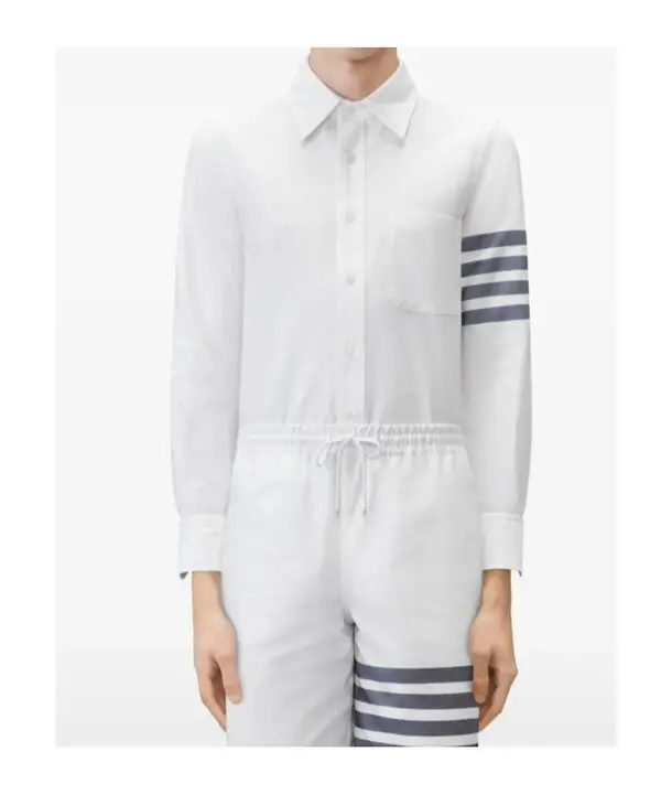Thom Browne 4-bar Oxford Long-sleeved Shirt - No
