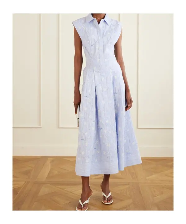 Simkhai Neri Embroidered Cotton-poplin Midi Dress - White