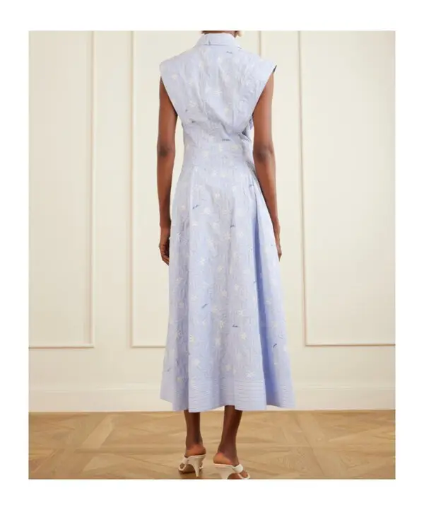 Simkhai Neri Embroidered Cotton-poplin Midi Dress - White
