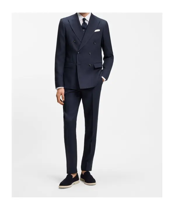 Hugo Boss Linen Blend Double-breasted Suits