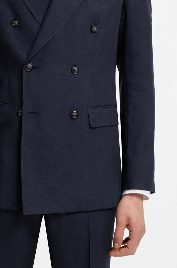 Hugo Boss Linen Blend Double-breasted Suits