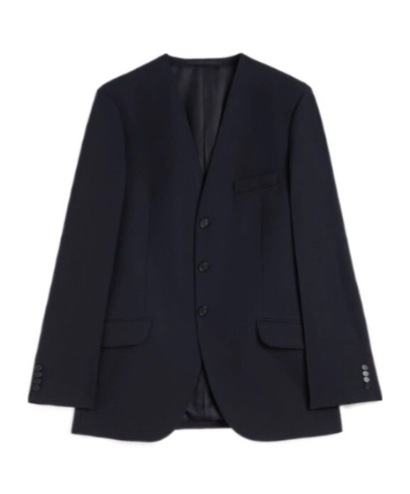 JIL SANDER Wool Gabardine Tailored Jacket - Midnight Blue