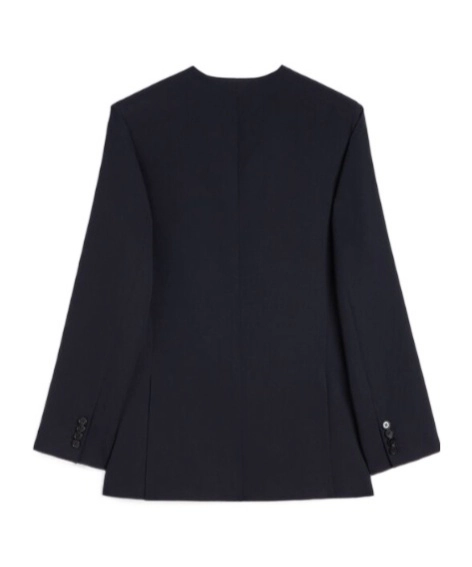 JIL SANDER Wool Gabardine Tailored Jacket - Midnight Blue