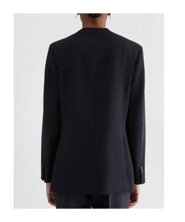 JIL SANDER Wool Gabardine Tailored Jacket - Midnight Blue