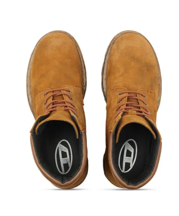 DIESEL® Lace-up Ankle Boots With Padded Collar And Logo Detail