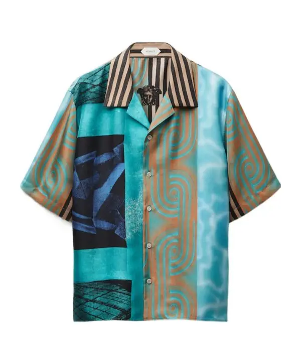 Versace Printed Silk Twill Shirt