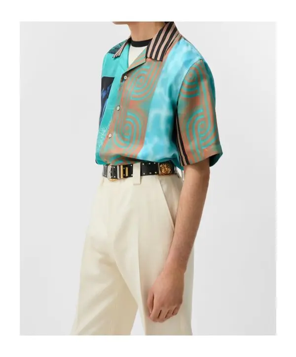 Versace Printed Silk Twill Shirt