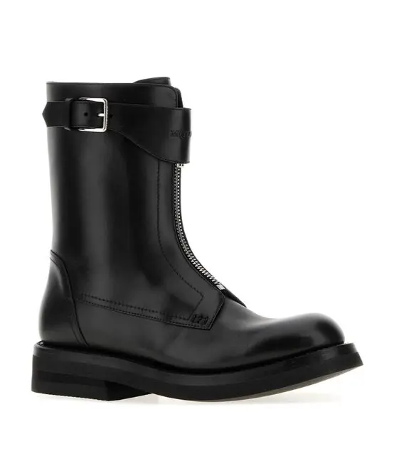 Alexander McQueen Zip Buckle Boots