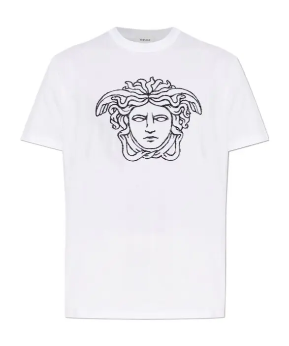 Versace Medusa Sequin-embellished T-shirt - White