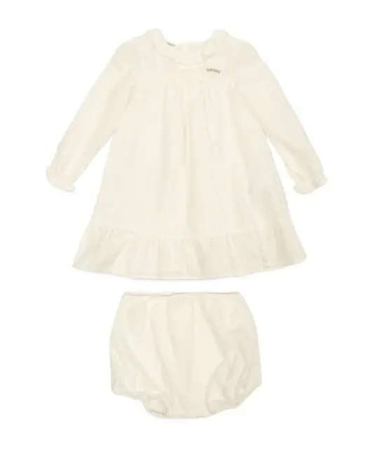 Versace Dress With Embroidered Logo - Cream