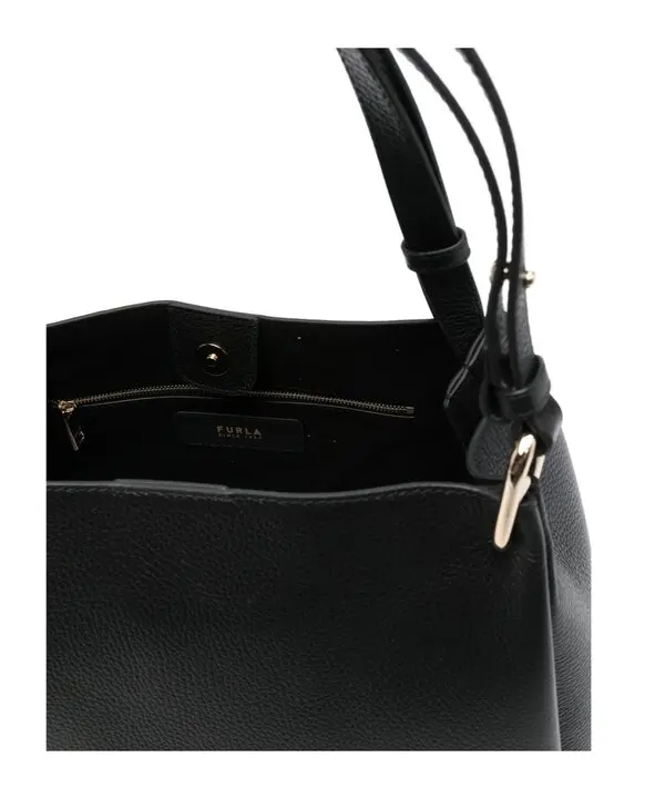 Furla Nuvola Grained Leather Tote Bag - Black