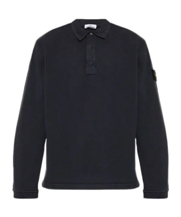 Stone Island Long-sleeved Polo Shirt - Black