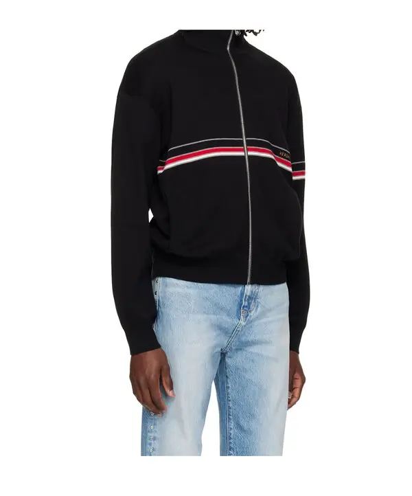 Versace Cotton-knit Zip Cardigan With Embroidered Logo