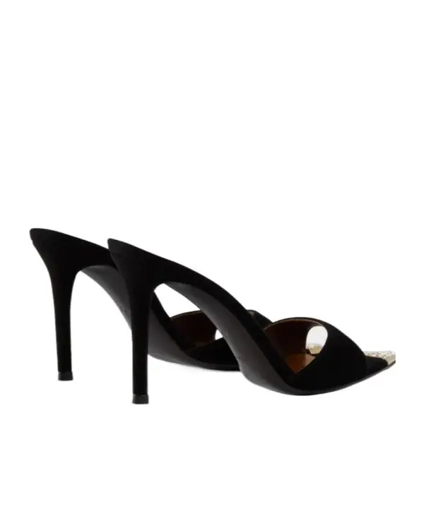 GIUSEPPE ZANOTTI Crystal-embellished Suede Pointed-toe Mule Sandals