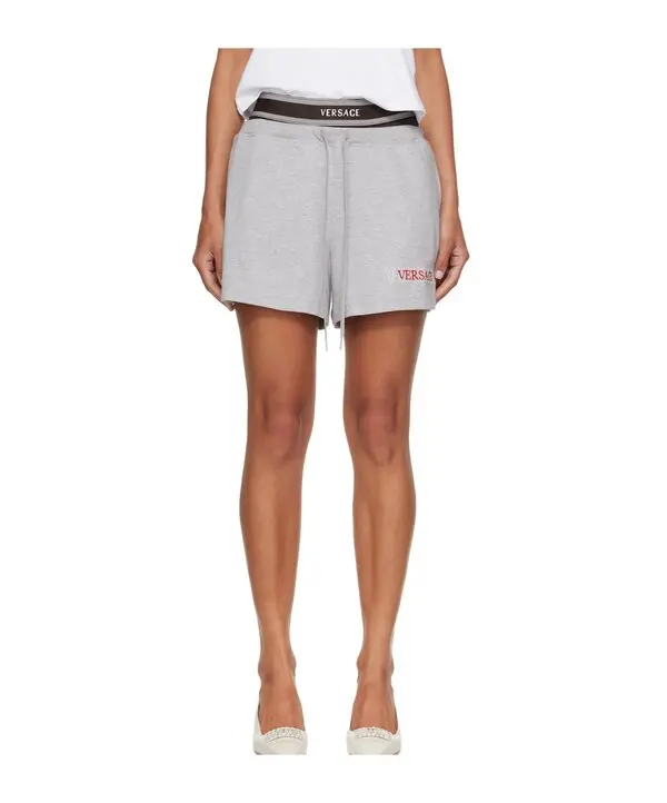 Versace Logo Embroidered Track Shorts