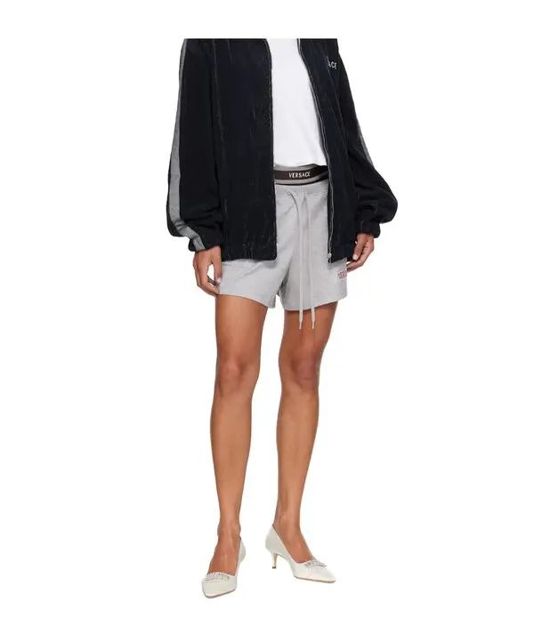 Versace Logo Embroidered Track Shorts