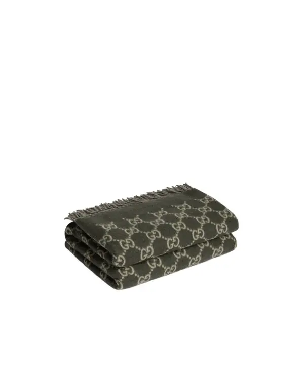 Gucci Reversible Gg Wool Cashmere Blanket