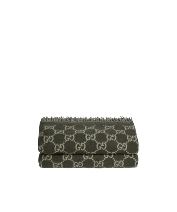 Gucci Reversible Gg Wool Cashmere Blanket
