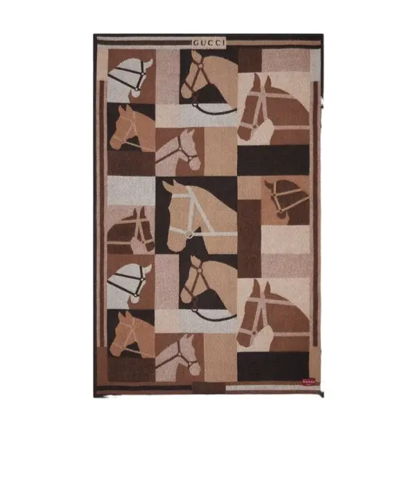 Gucci Wool And Cashmere Jacquard Blanket