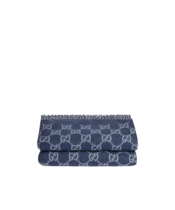 Gucci Reversible Gg Wool Cashmere Blanket
