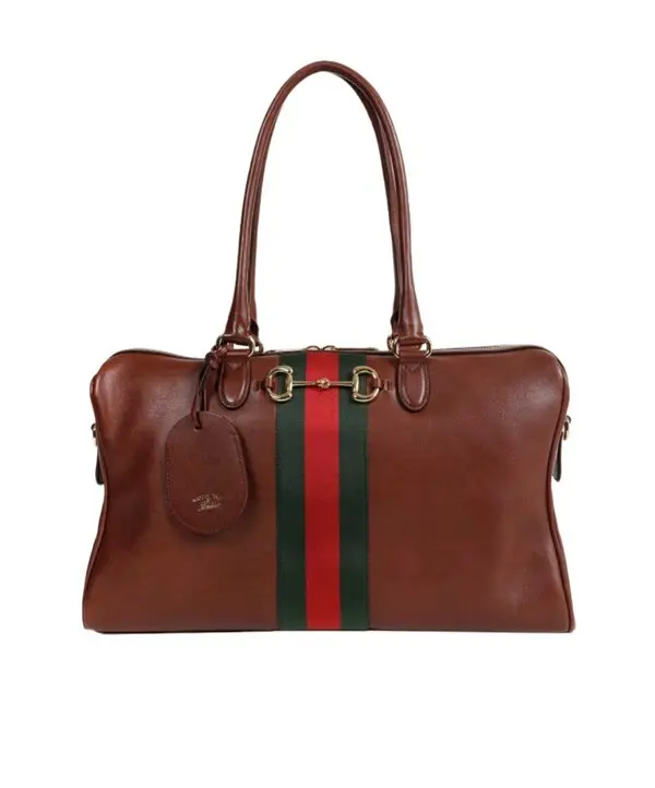 Gucci Boston Bag With Horsebit Detail - Brown