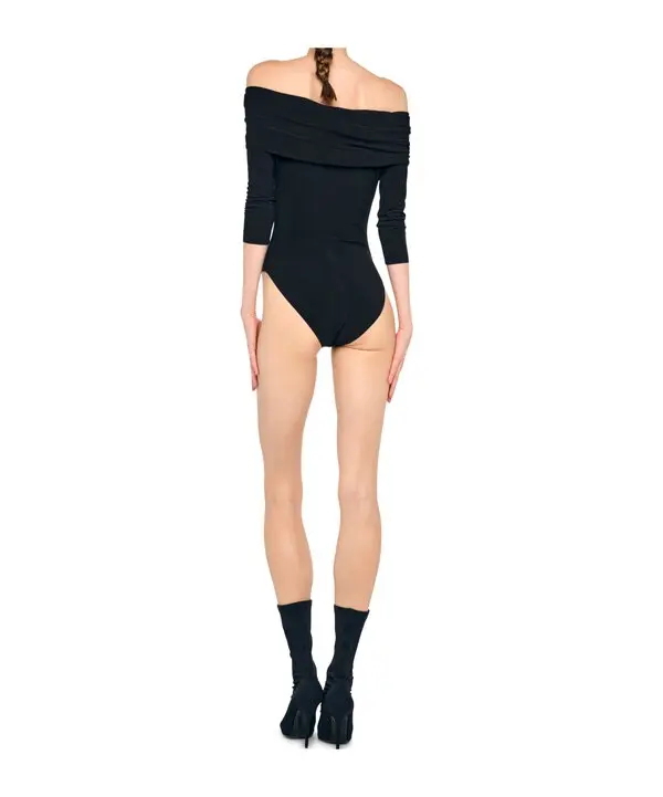 Norma Kamali 3/4 Sleeve Cowl Bodysuit