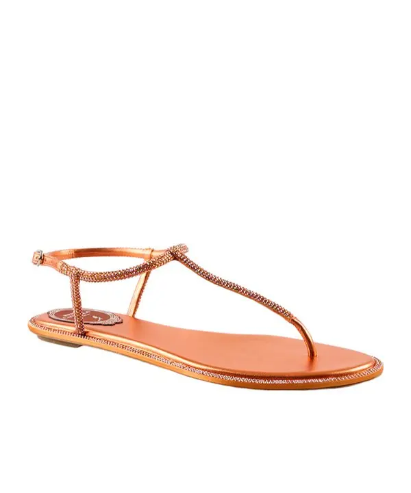 Rene Caovilla Round-toe Flat Sandals