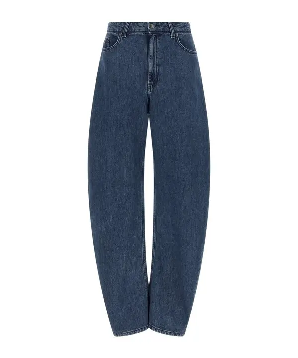 ROTATE BY BIRGER CHRISTENSEN Draped Barrel Leg Jeans - Blue