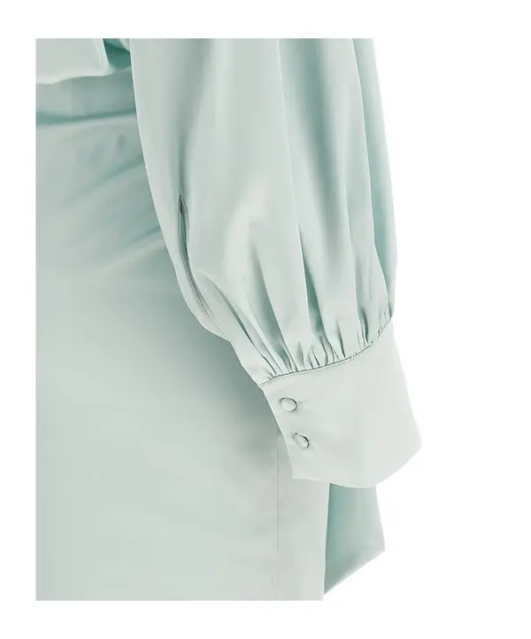 ROTATE BY BIRGER CHRISTENSEN Long Sleeve Midi Dress With Detachable Scarf