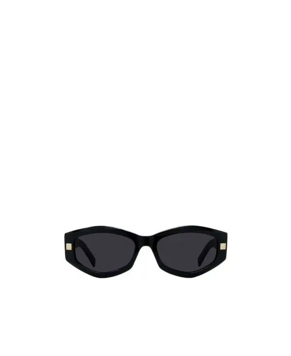 Givenchy Logo-print Oval-frame Sunglasses - Black
